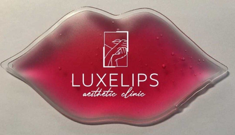 Custom reusable lip shaped ice packs Cosmetic injectables aftercare